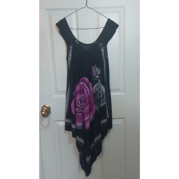 Greek Key | Dresses | Greek Key Black Purple Grey Rose Floral ...